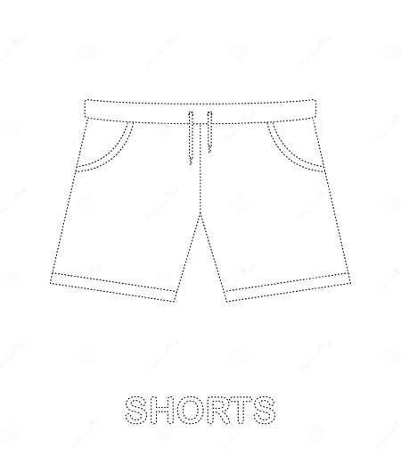 Shorts Tracing Worksheet for Kids Stock Vector - Illustration of ...