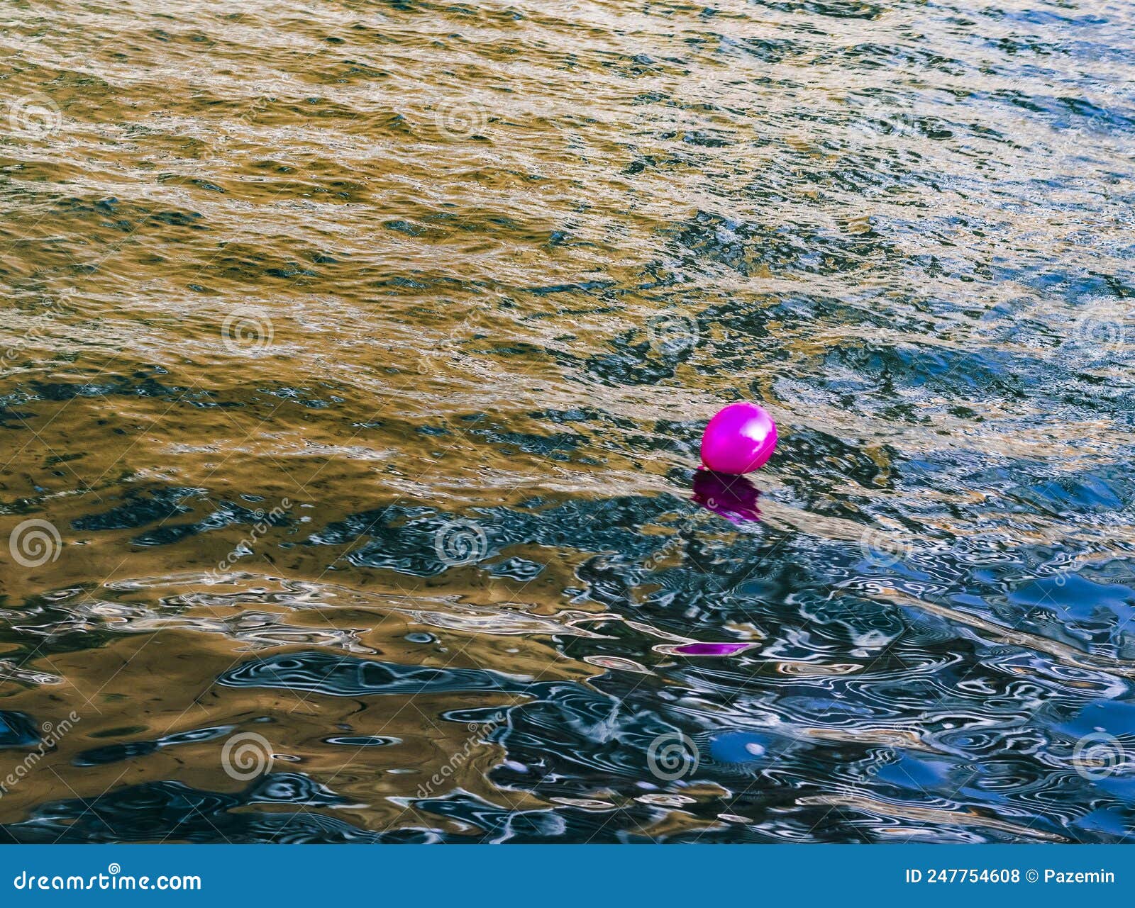 Shot of an Air Balloon Floating in the Water. Concept Stock Photo ...