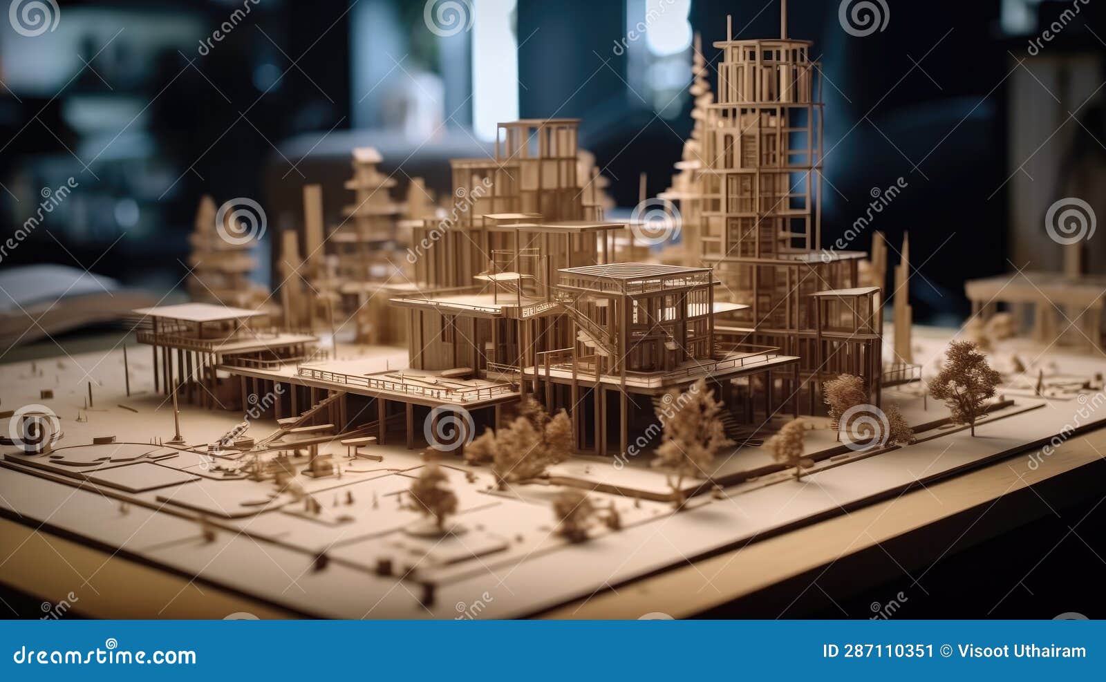 Shot of Architectural Model on Office Table, Concept Architects Stock ...
