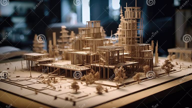 Shot of Architectural Model on Office Table, Concept Architects Stock ...