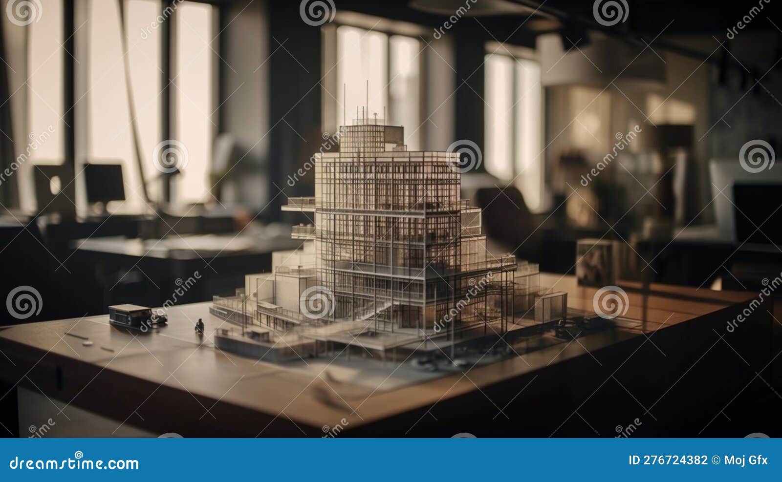 Shot of Architectural Model on Office Table Stock Illustration ...