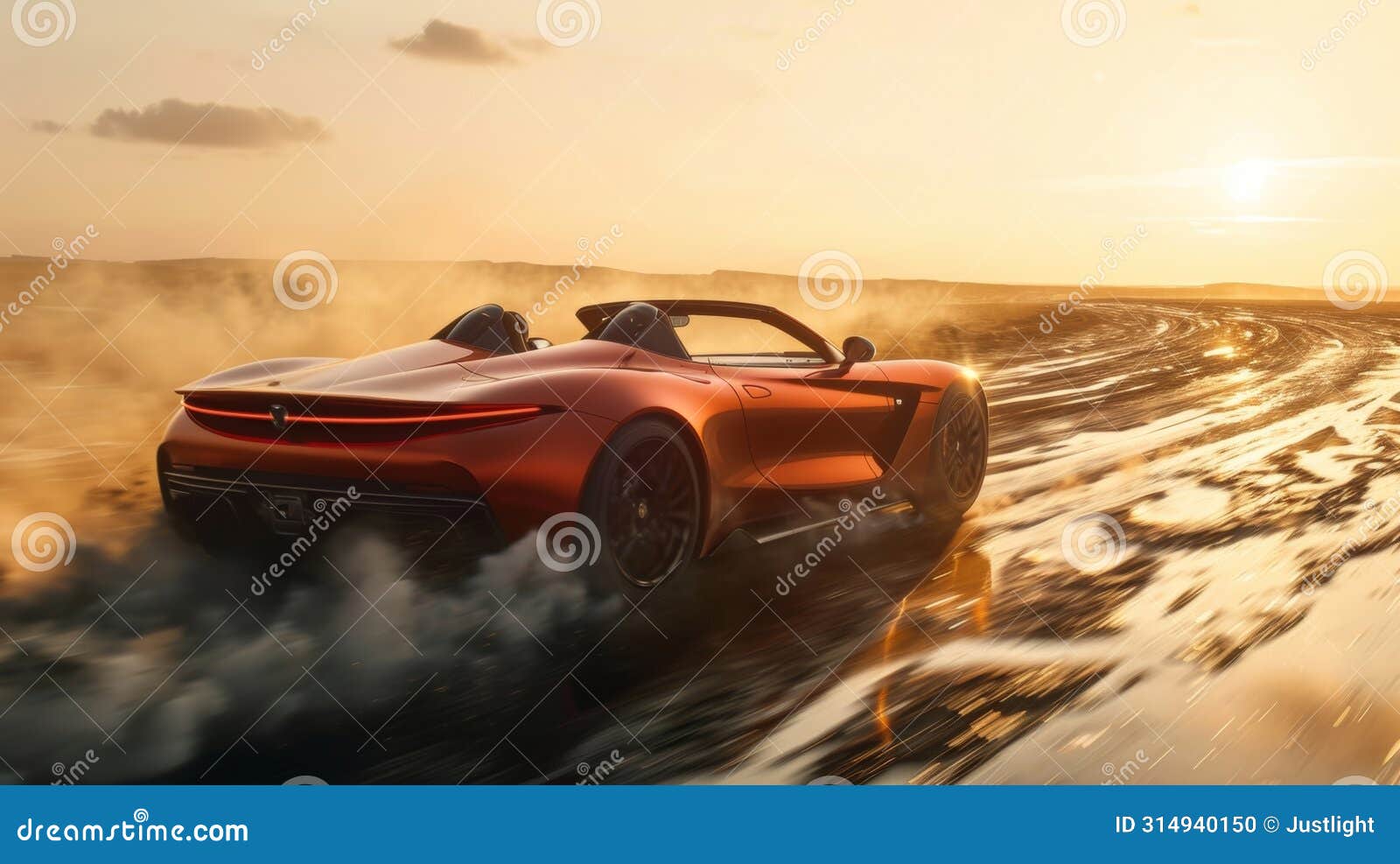 A Shot of the Back of the Car Where the Wind Creates a Whirlwind Effect ...