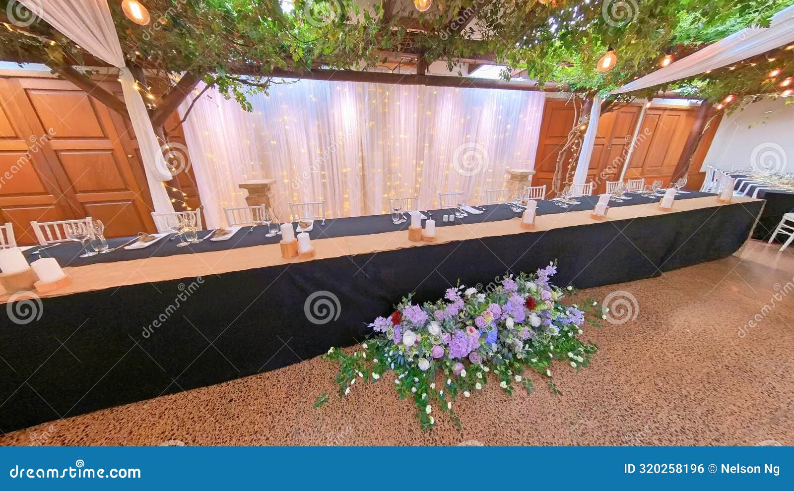 Shot of Beautiful Dinner Table Decoration and Setup Stock Photo - Image ...