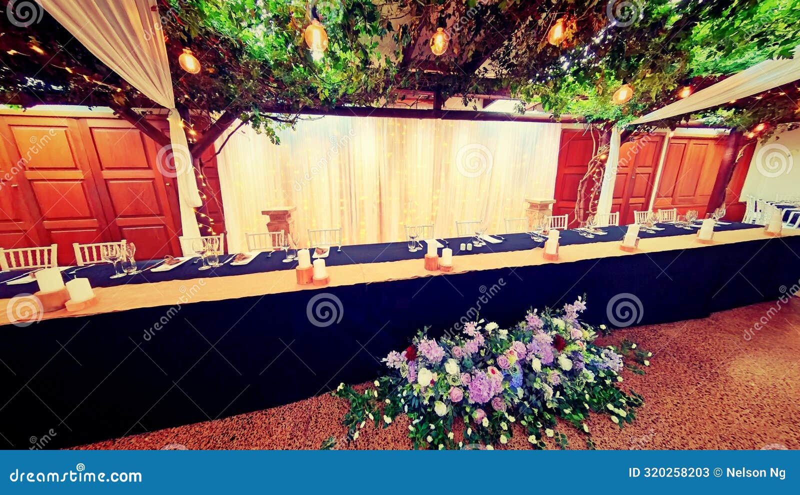 Shot of Beautiful Dinner Table Decoration and Setup Stock Image - Image ...