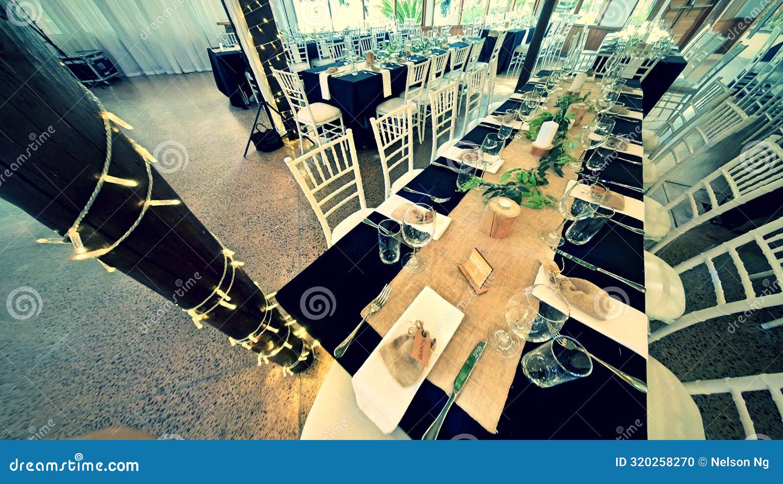 Shot of Beautiful Dinner Table Decoration and Setup Stock Photo - Image ...