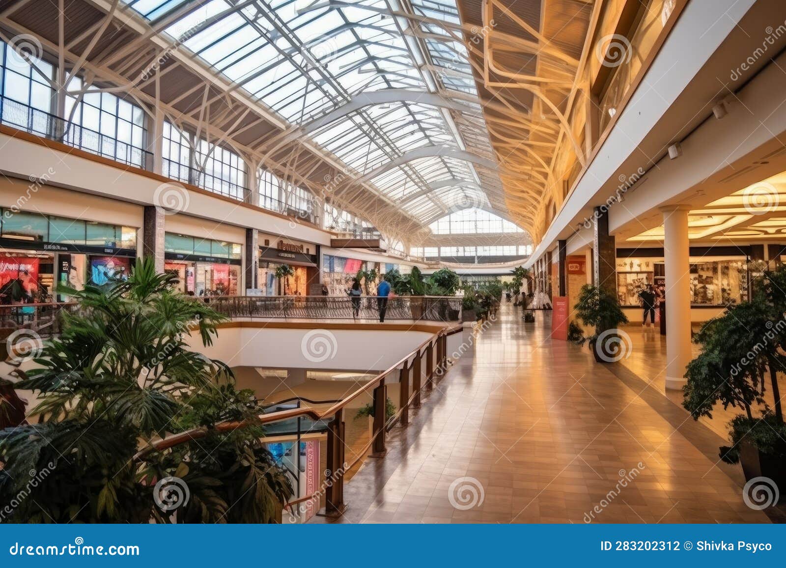 Shot of Beautiful View Inside in the Mall Stock Illustration ...