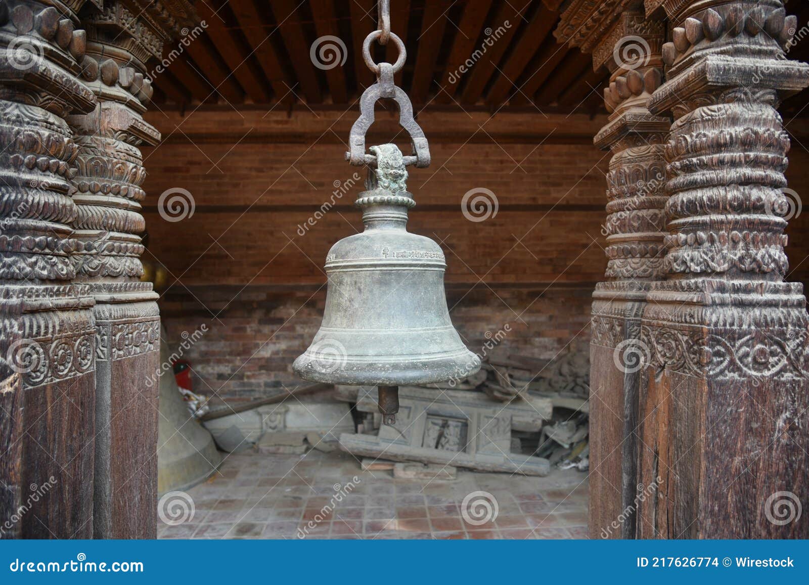 Shot of a Bell in an Old Temple Stock Photo - Image of travel ...