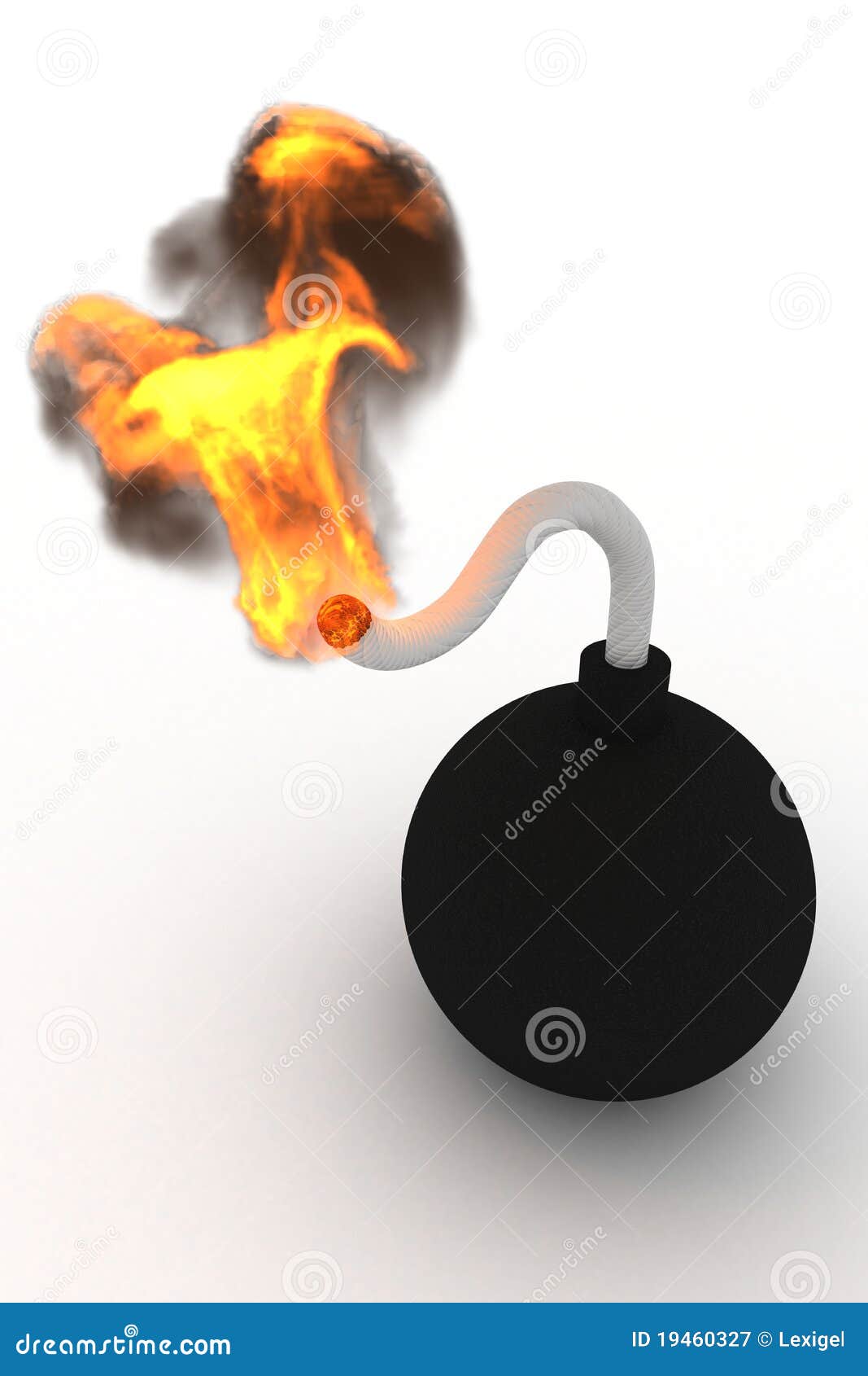 Shot Bomb with Fire Fuse View Stock Illustration - Illustration of ...