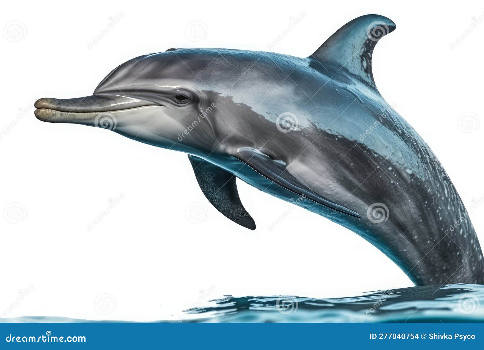 Image Of Bottlenose Dolphin On White Background. Undersea Animals ...