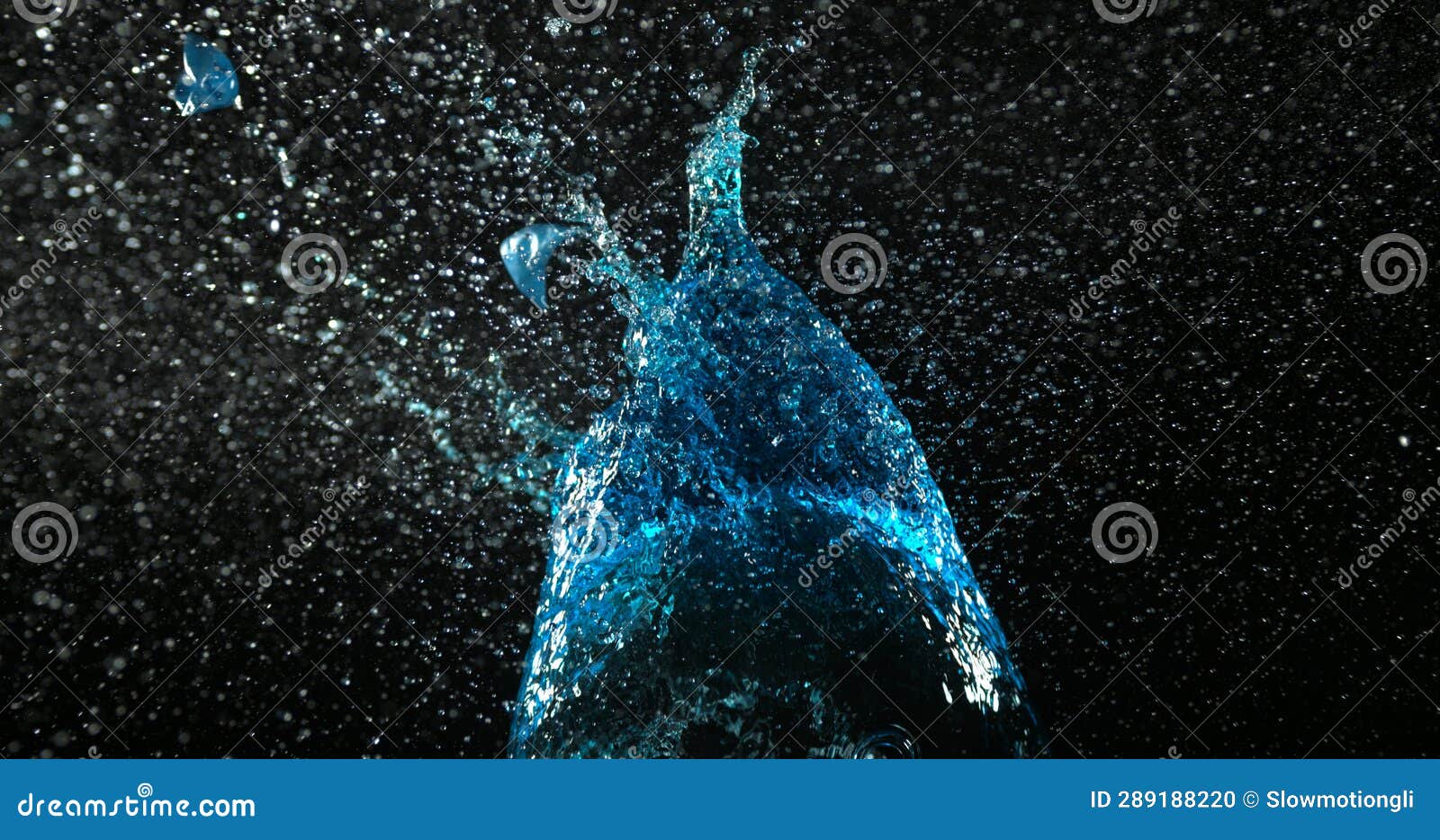 Shot Breaking Water Filled Blue Balloon Stock Photo - Image of released ...