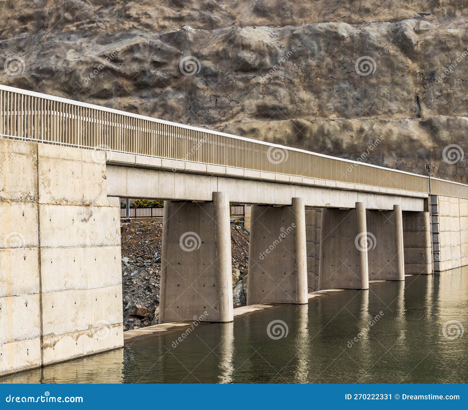 Shot of the Bridge Crossing the River. Outdoors Stock Image - Image of ...