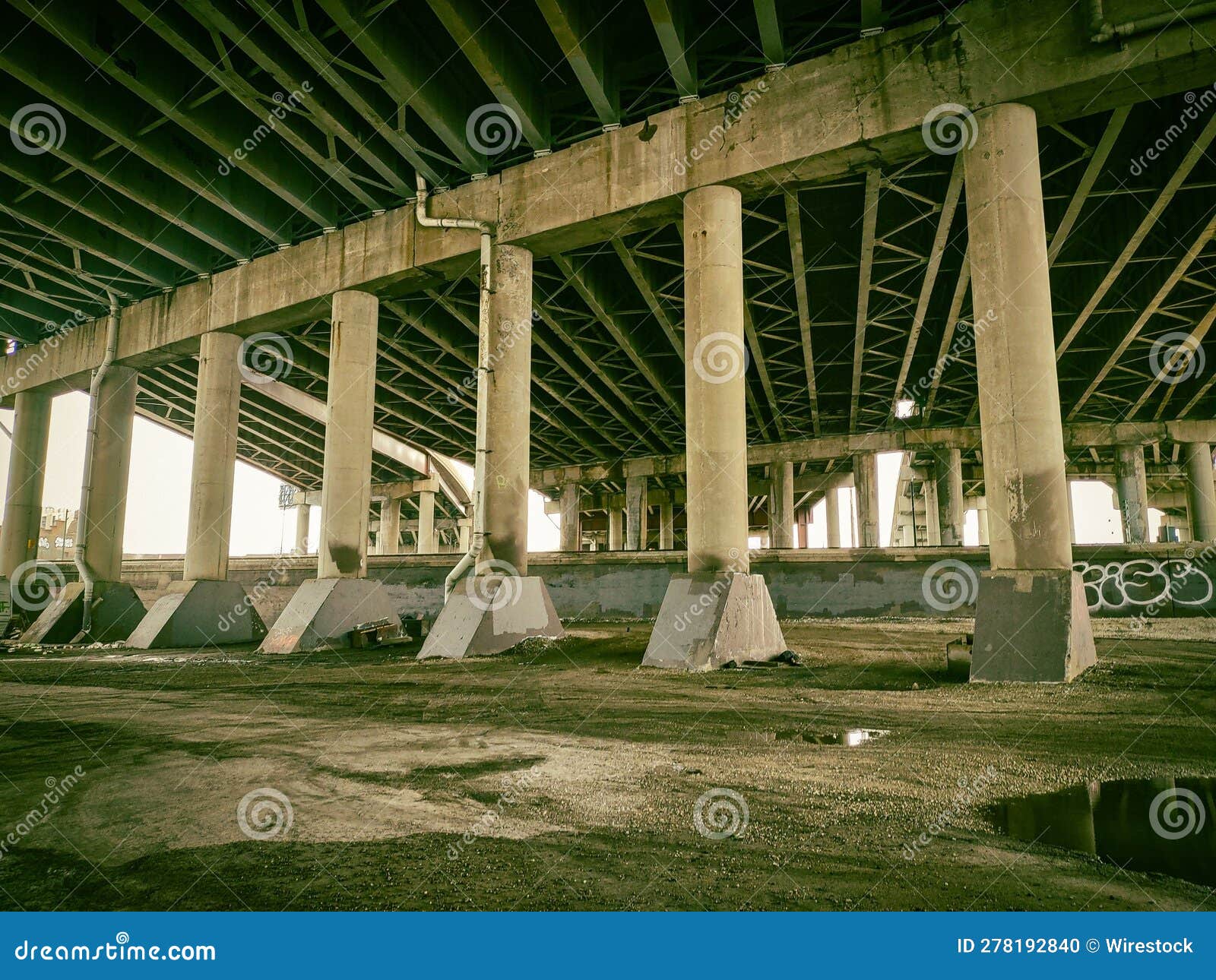 Shot of a Bridge from an Underneath Angle, Showing the Underside of the ...