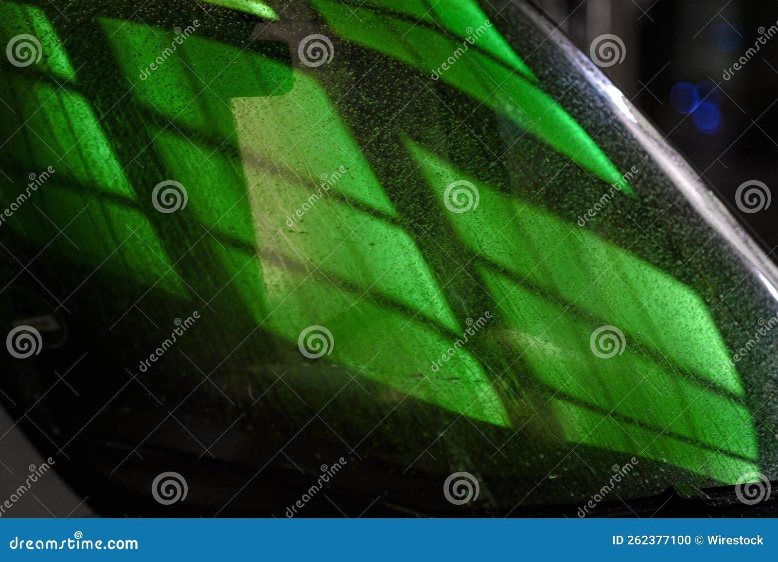 Shot of the Car Windshield Reflecting the Residential Building Window ...