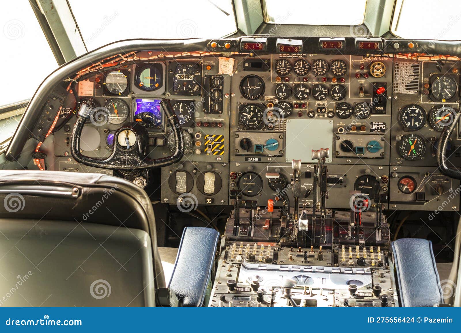 Shot of the Cockpit of an Old Airplane. Aviation Stock Photo - Image of ...