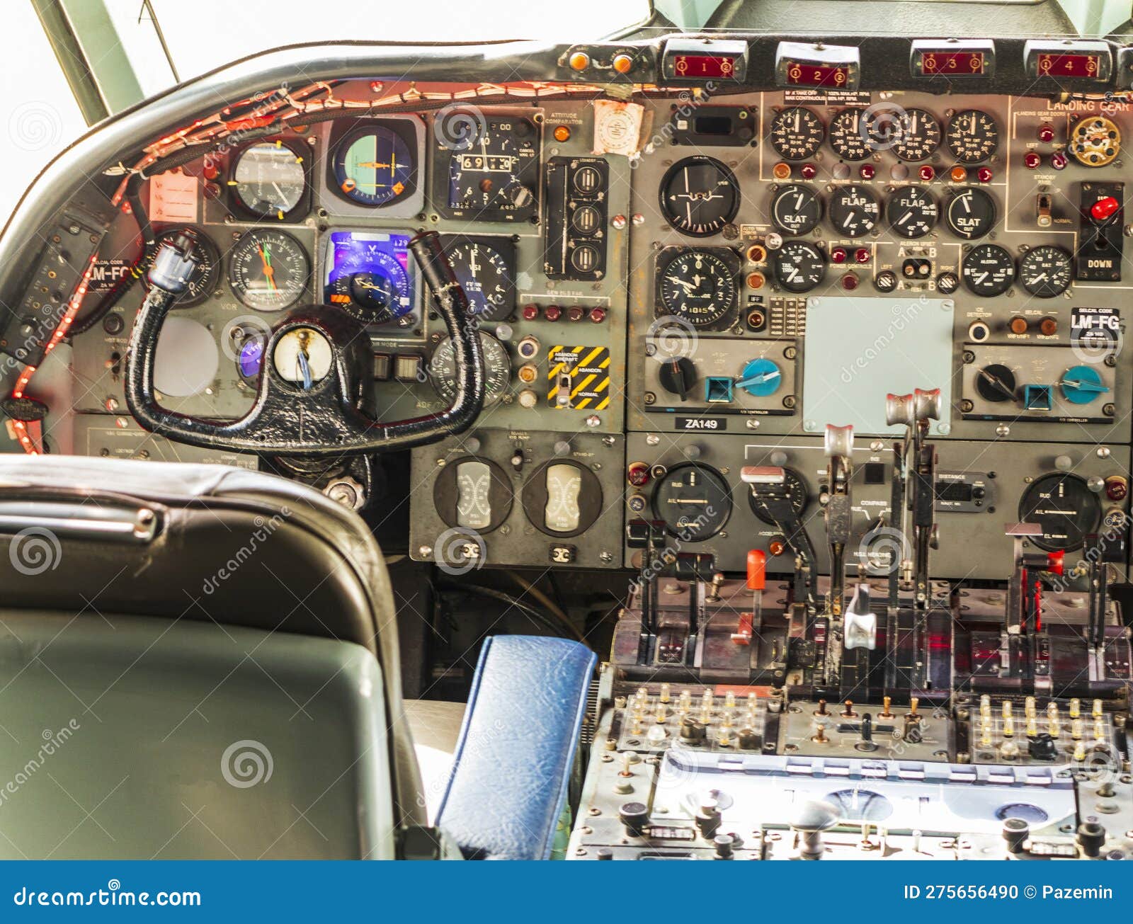 Shot of the Cockpit of an Old Airplane. Aviation Stock Photo - Image of ...