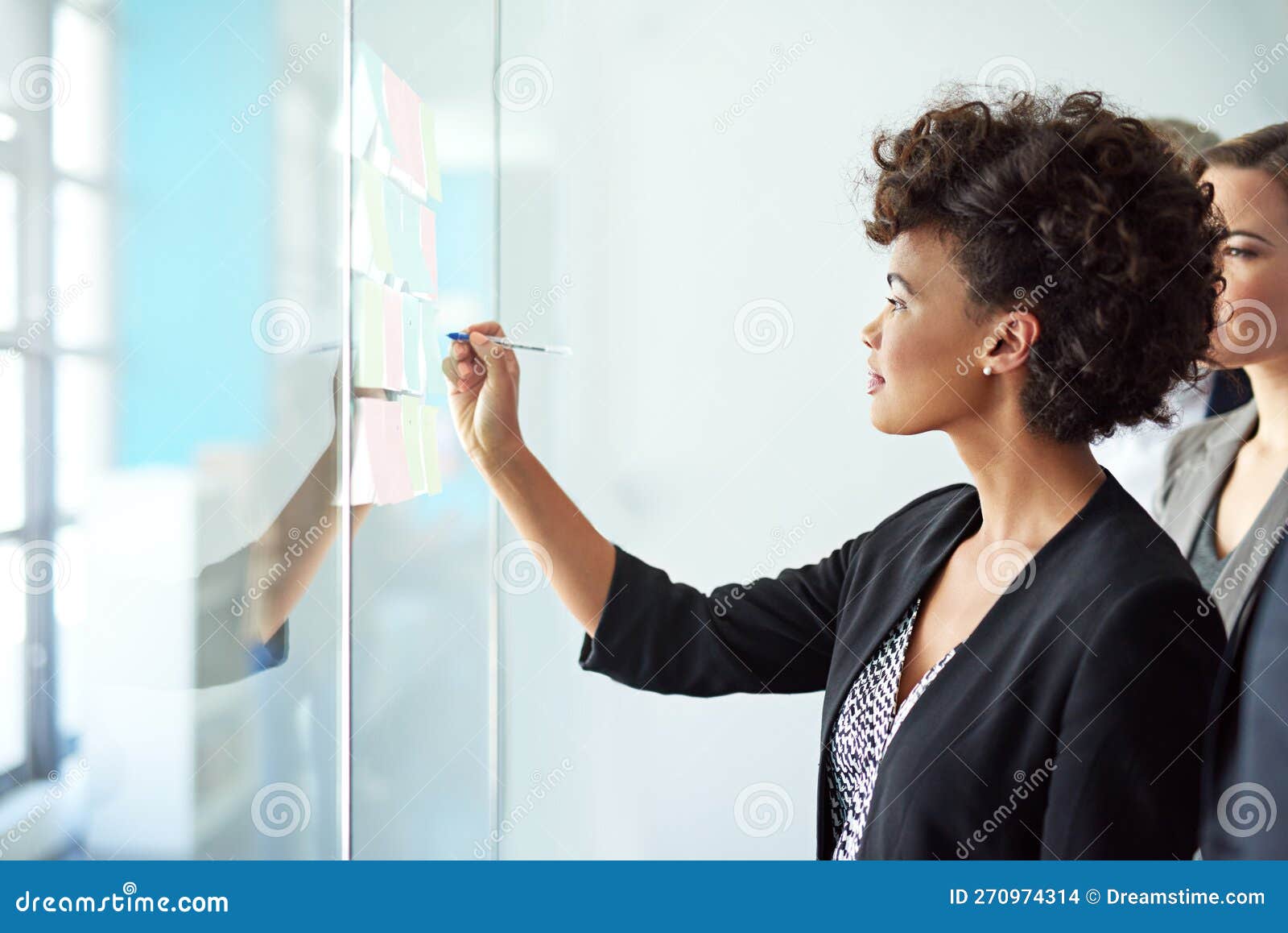 Shes Onto a Winning Idea. Shot of Colleagues Having a Brainstorming ...