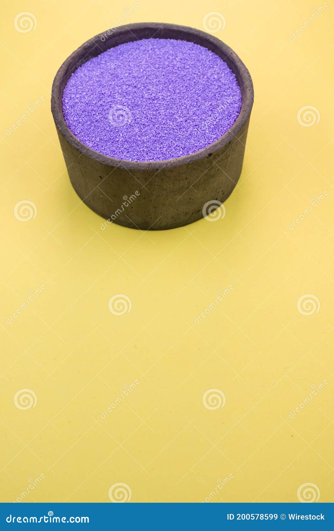 Shot of Colored Violet Sand in a Bowl Stock Image - Image of macro ...