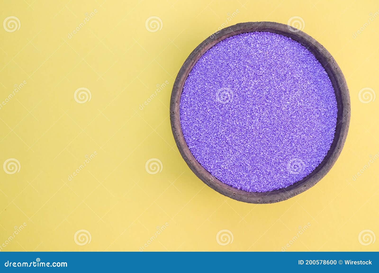 Shot of Colored Violet Sand in a Bowl Stock Photo - Image of sand ...