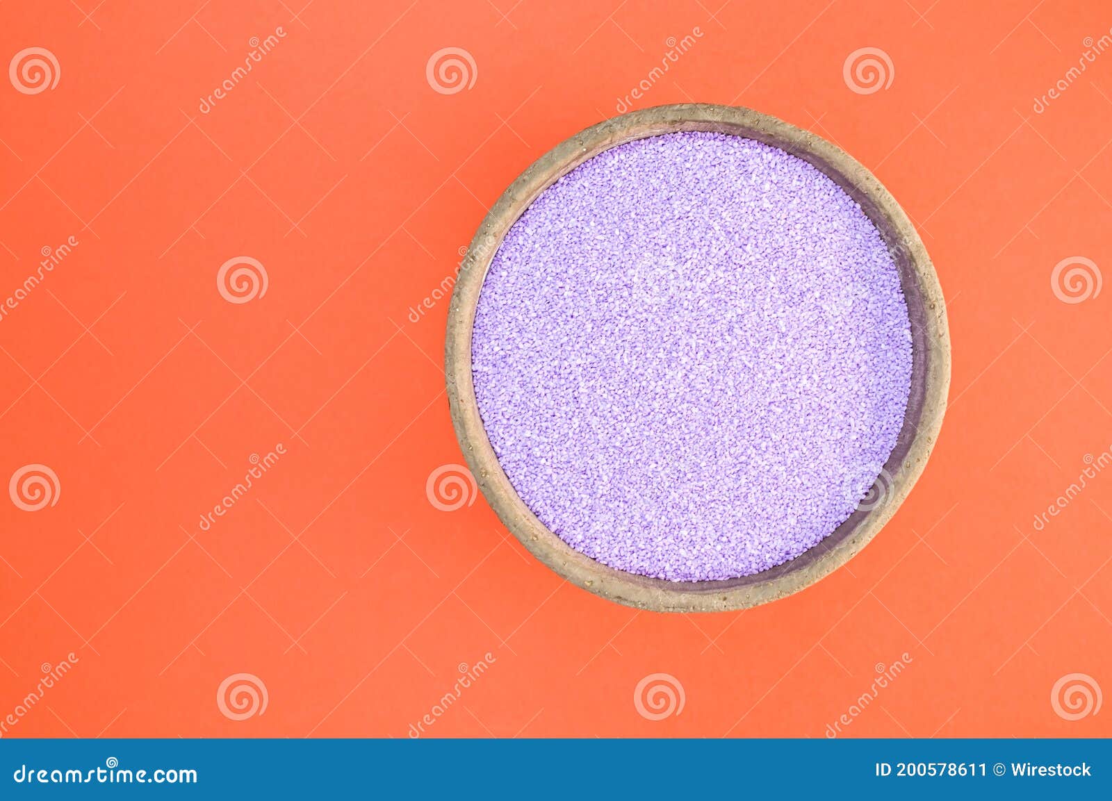 Shot of Colored Violet Sand in a Bowl Stock Image - Image of design ...