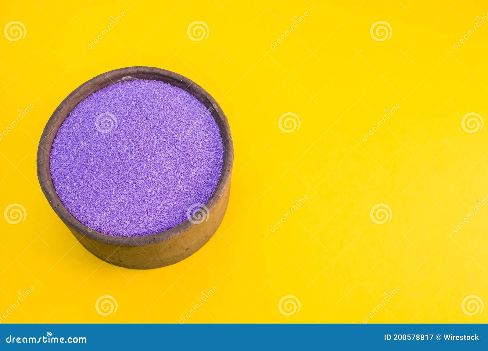 Shot of Colored Violet Sand in a Bowl Stock Image - Image of decorative ...