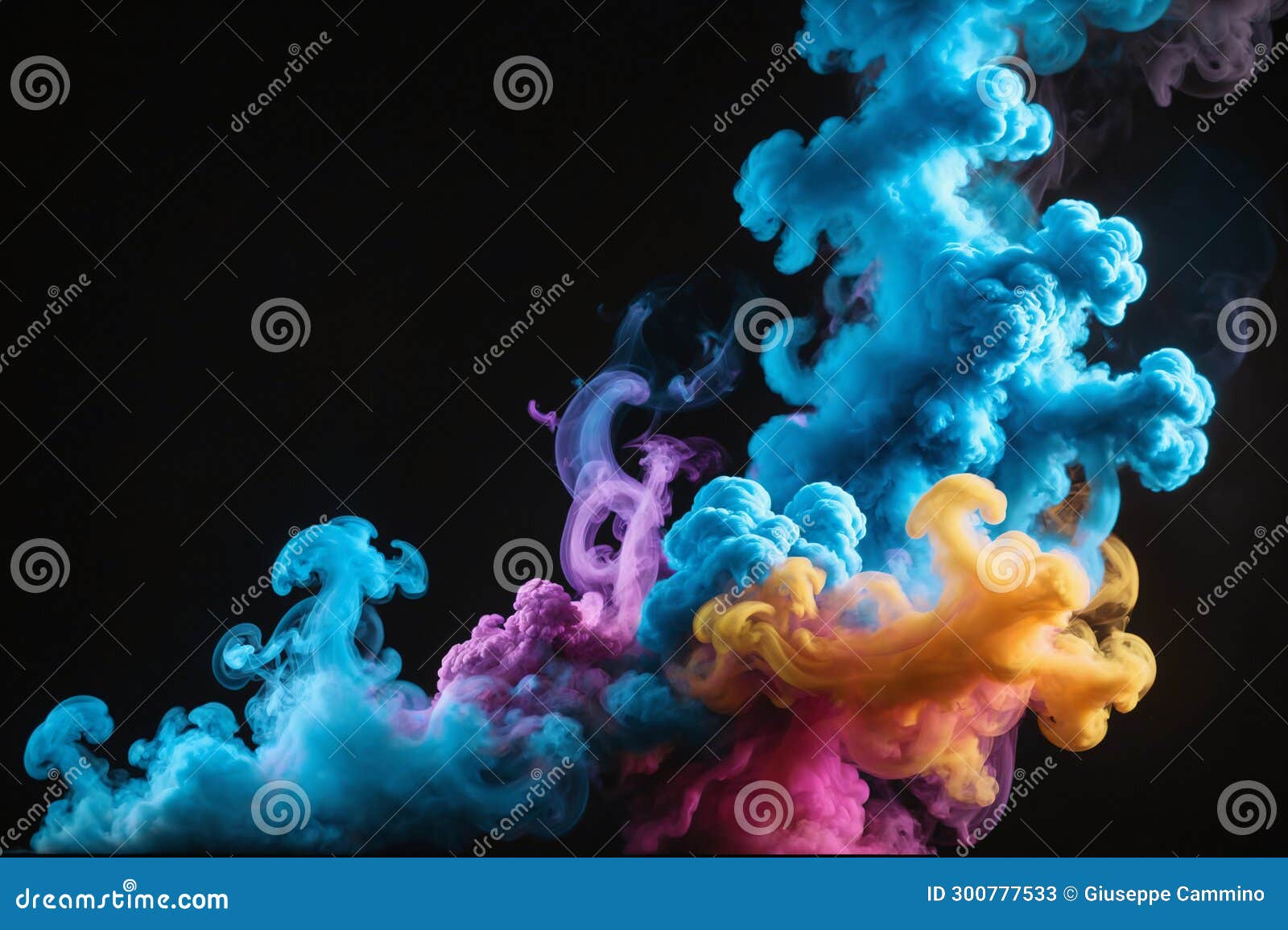 Colorful Smoke with Interesting Dramatic Backlighting on Black ...