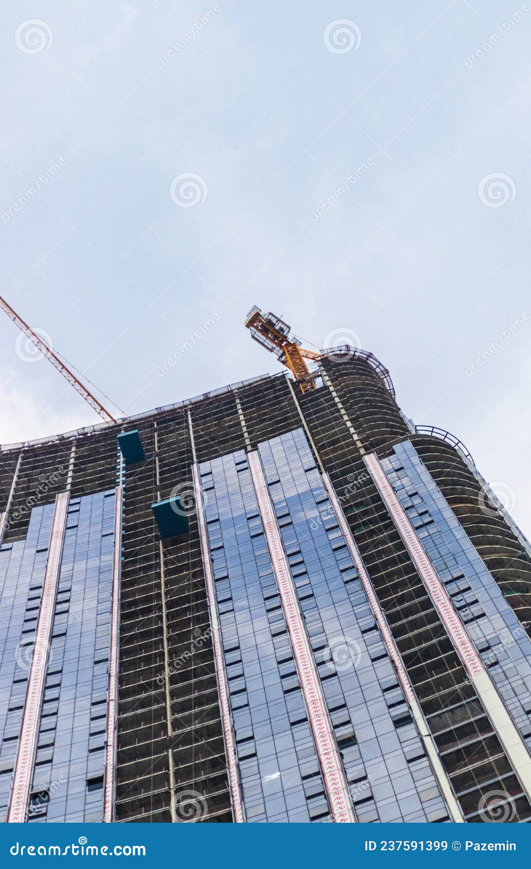 Shot of a Construction Site of Modern Building. Landscape Stock Image ...