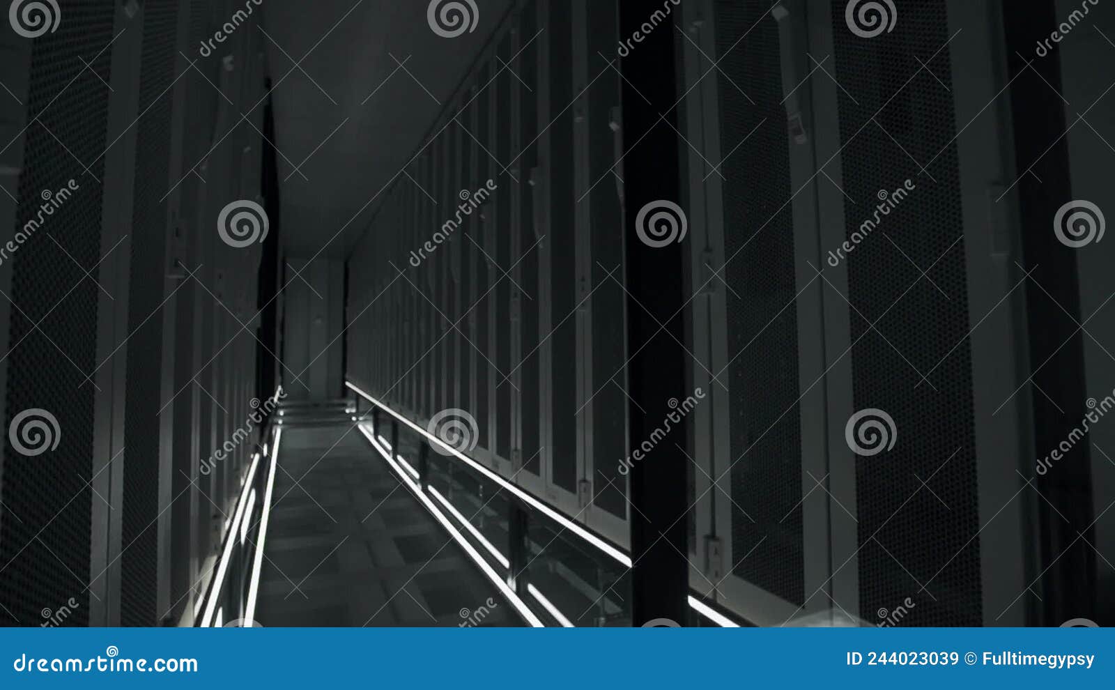 Shot of Corridor in Working Data Center Stock Video - Video of hardware ...