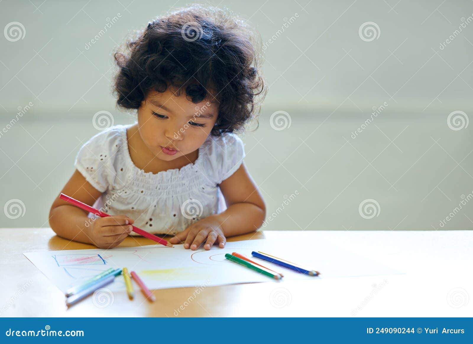 Learning As she Grows. Shot of a Cute Little Girl at Home. Stock Photo ...