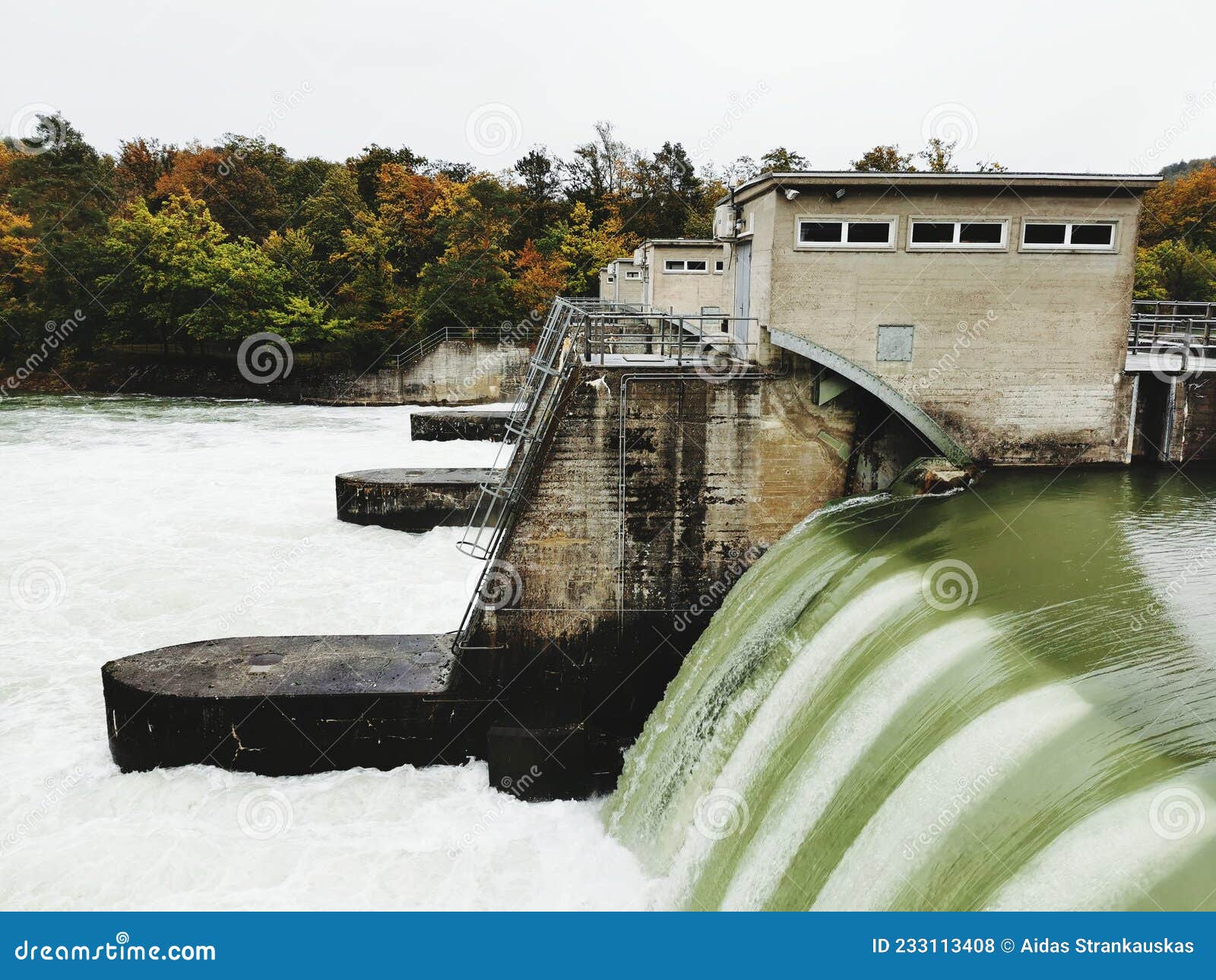 Shot of a Damn with Flowing Water Stock Photo - Image of landmark ...