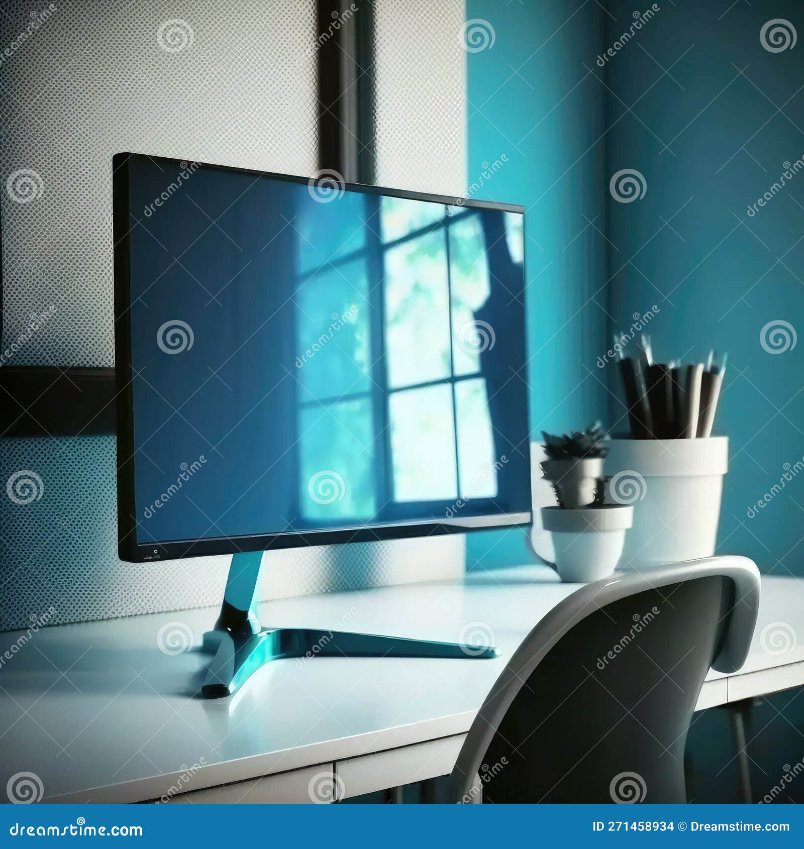 Shot of a Desktop Computer in a Creative Modern Office. Mocap Stock ...