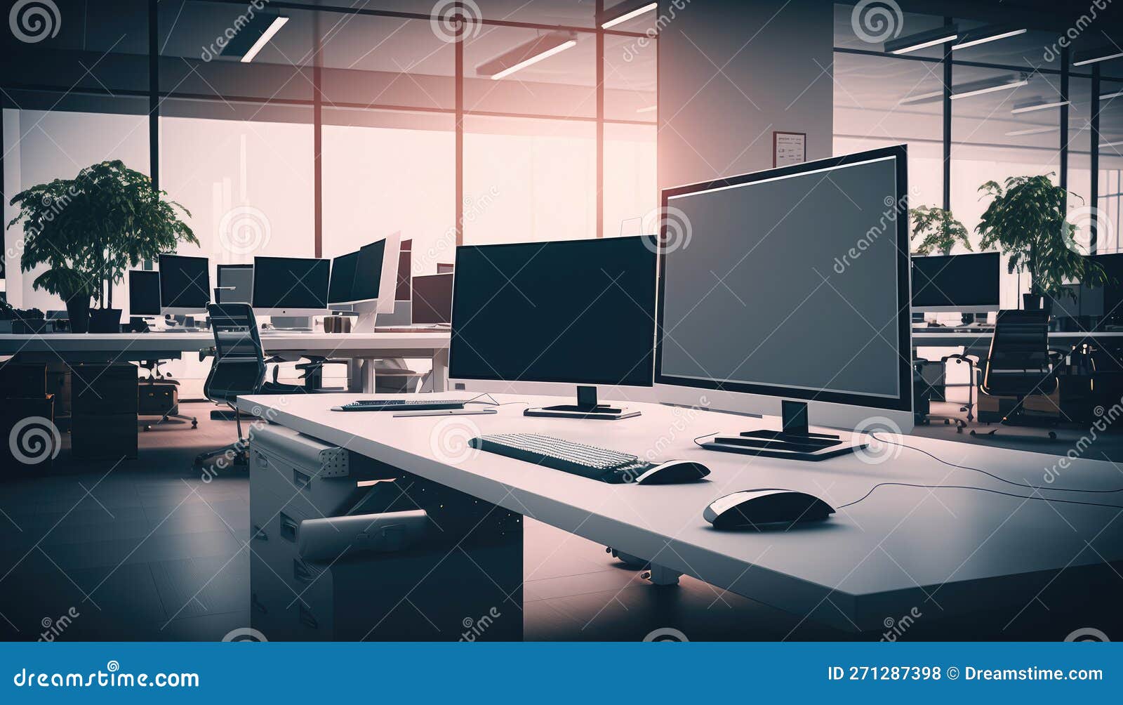 Shot of a Desktop Computer in a Creative Modern Office Stock ...