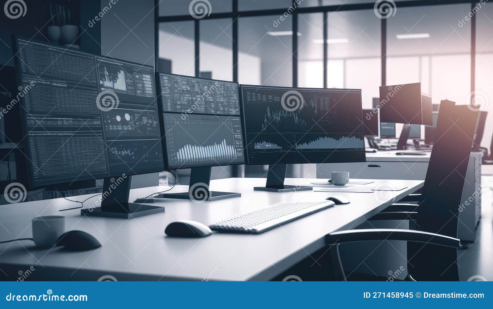 Shot of a Desktop Computer in a Creative Modern Office Stock ...