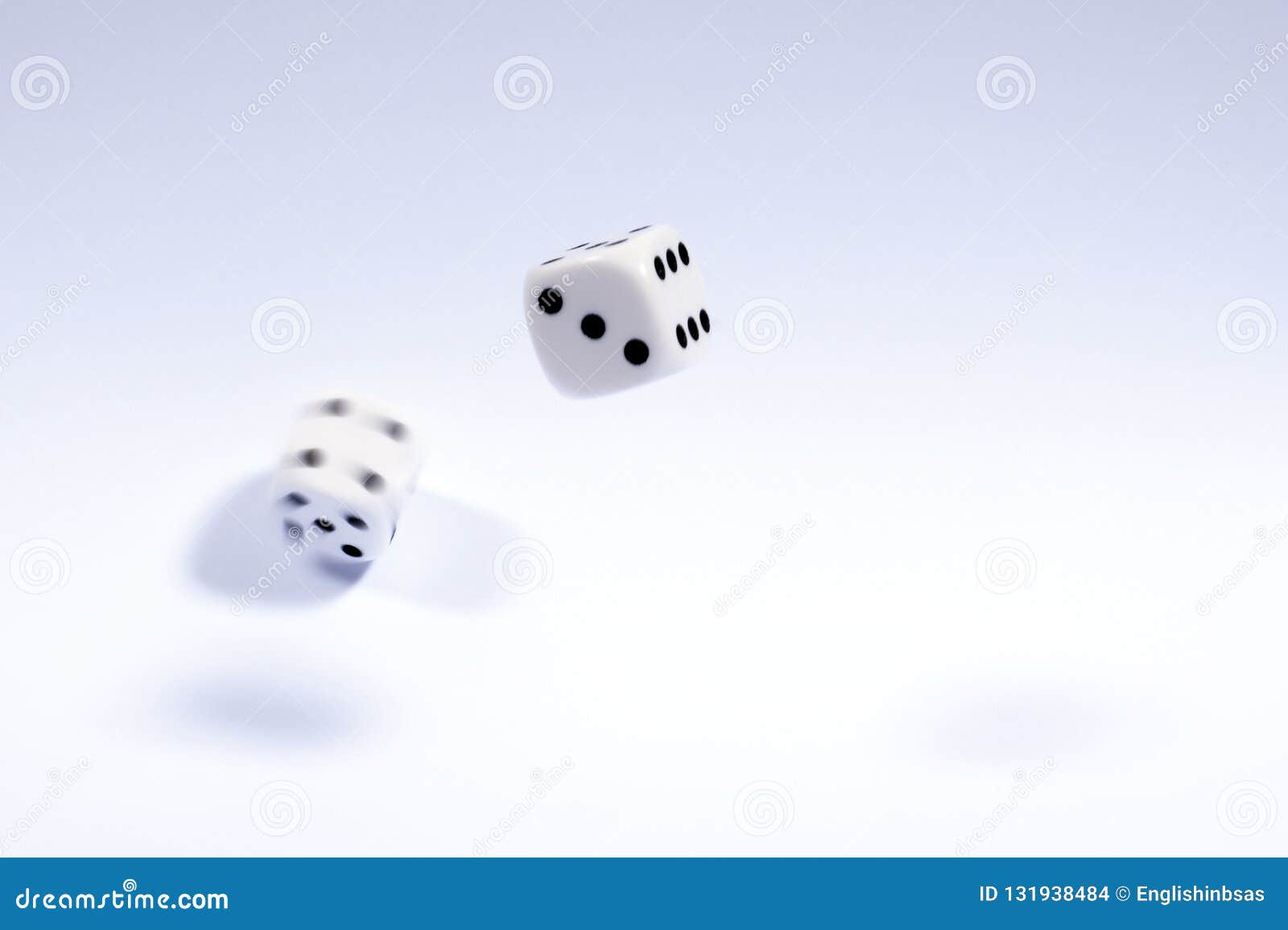 Dice Being Thrown and Bouncing Stock Photo - Image of gambling, thrown ...