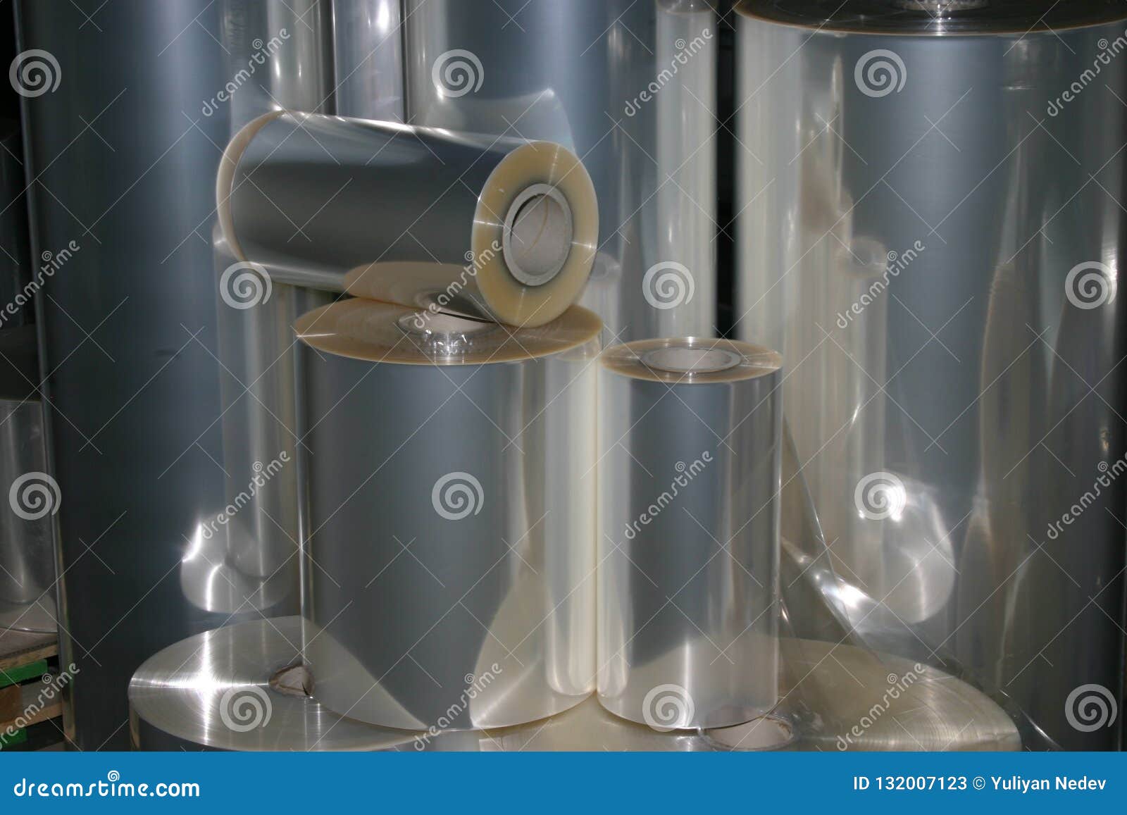 A Shot of Different Sized Plastic Foil Rolls Stock Image - Image of ...