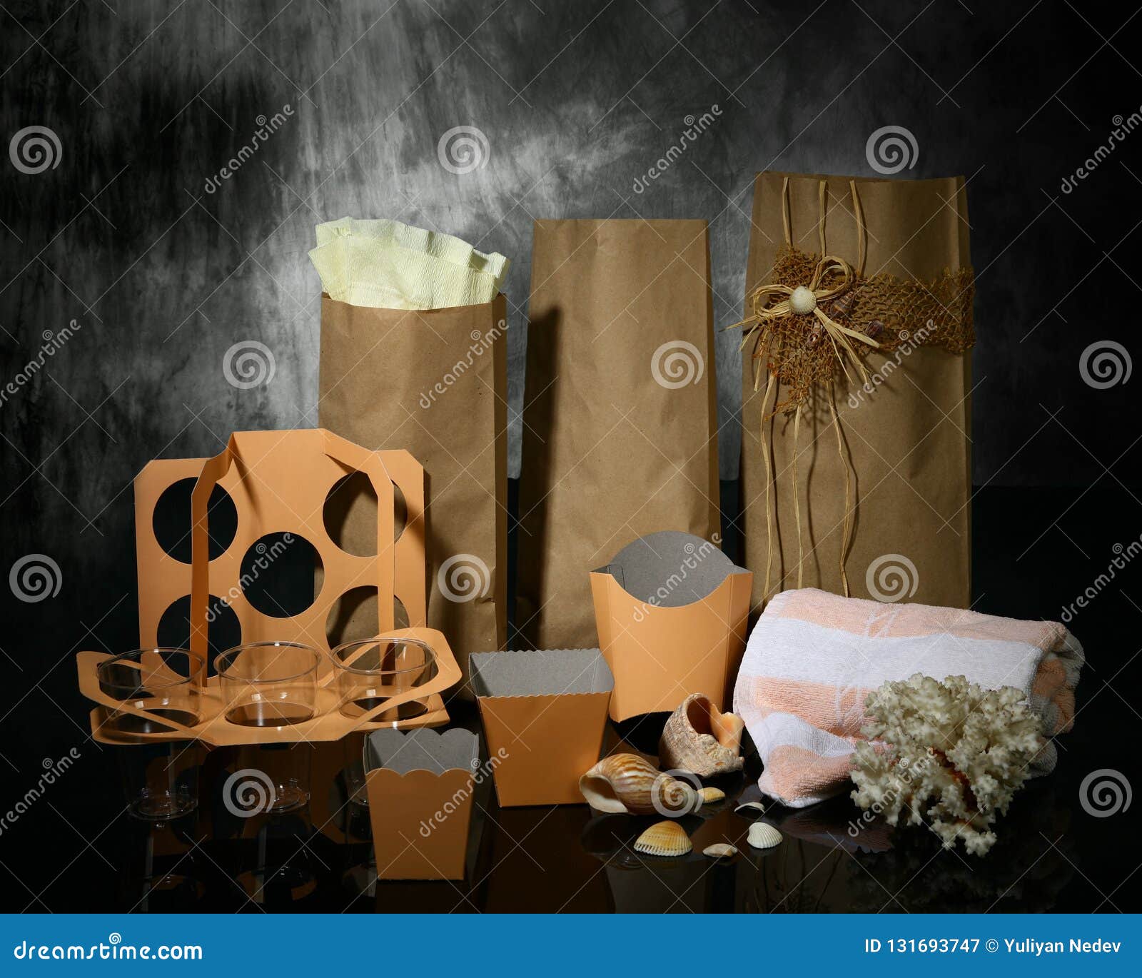 A Shot of Different Types of Brown Packaging Stock Image - Image of ...