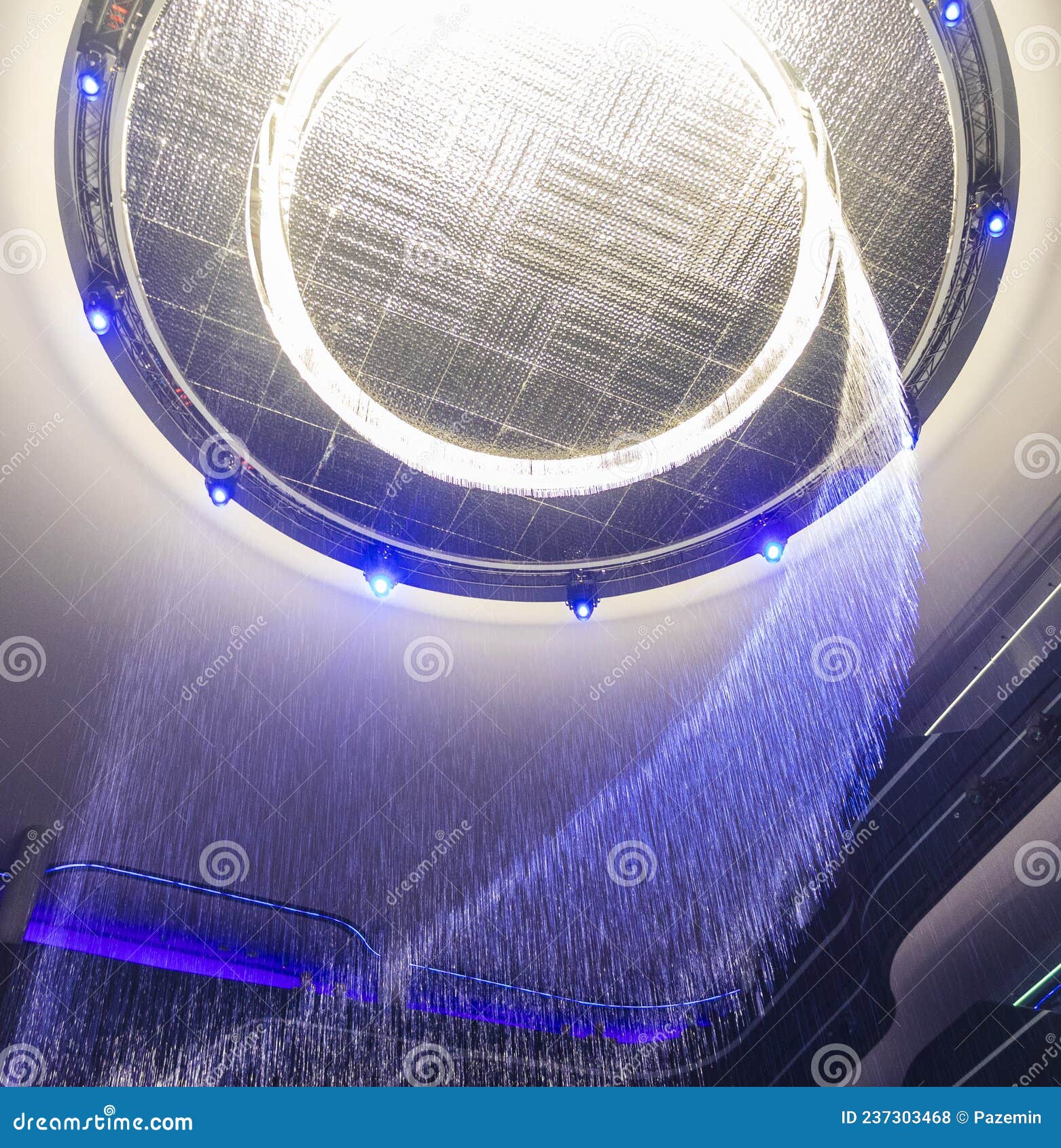 Shot of Digital Waterfall Installation. Technology Stock Photo - Image ...