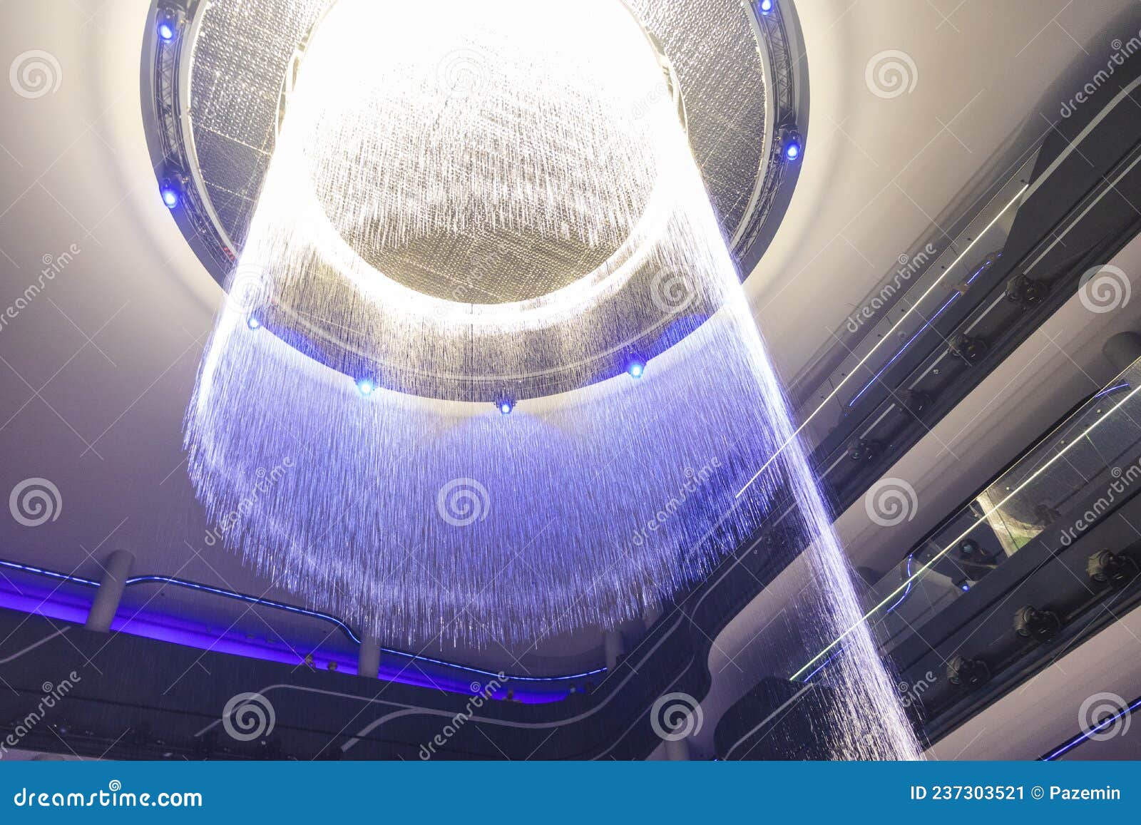 Shot of Digital Waterfall Installation. Technology Stock Image - Image ...
