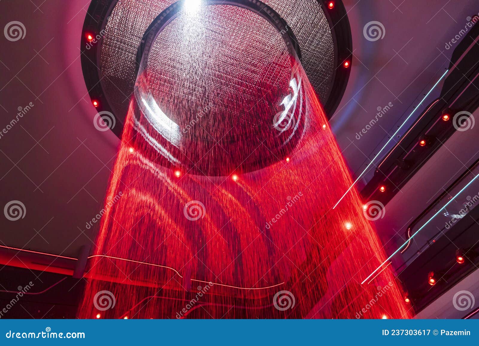 Shot of Digital Waterfall Installation. Technology Stock Image - Image ...