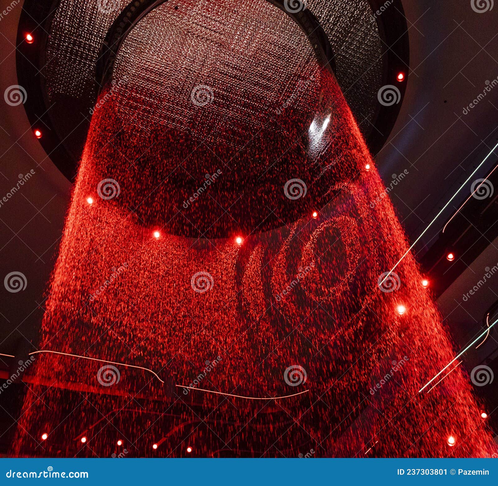 Shot of Digital Waterfall Installation. Technology Stock Image - Image ...