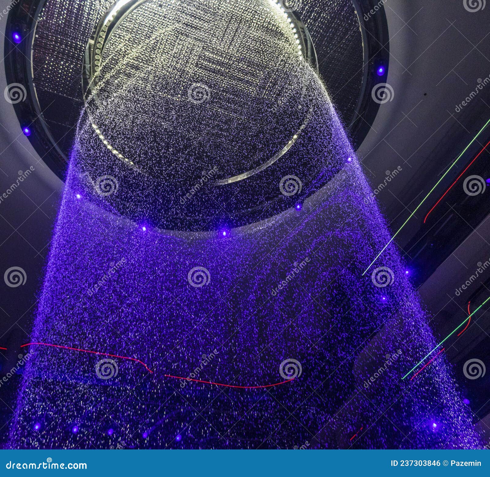 Shot of Digital Waterfall Installation. Technology Stock Photo - Image ...