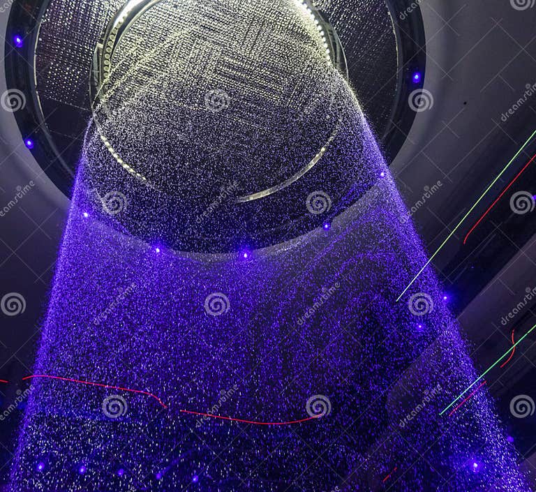 Shot of Digital Waterfall Installation. Technology Stock Photo - Image ...