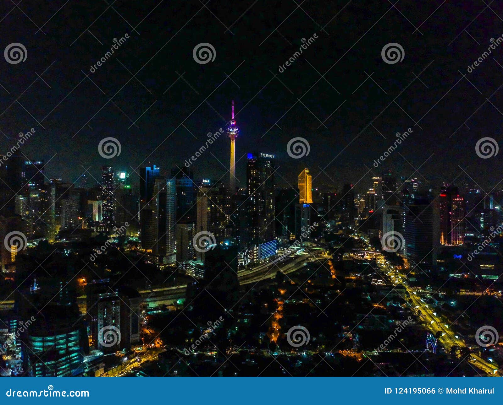 Night view KL Tower editorial photo. Image of tower - 124195066
