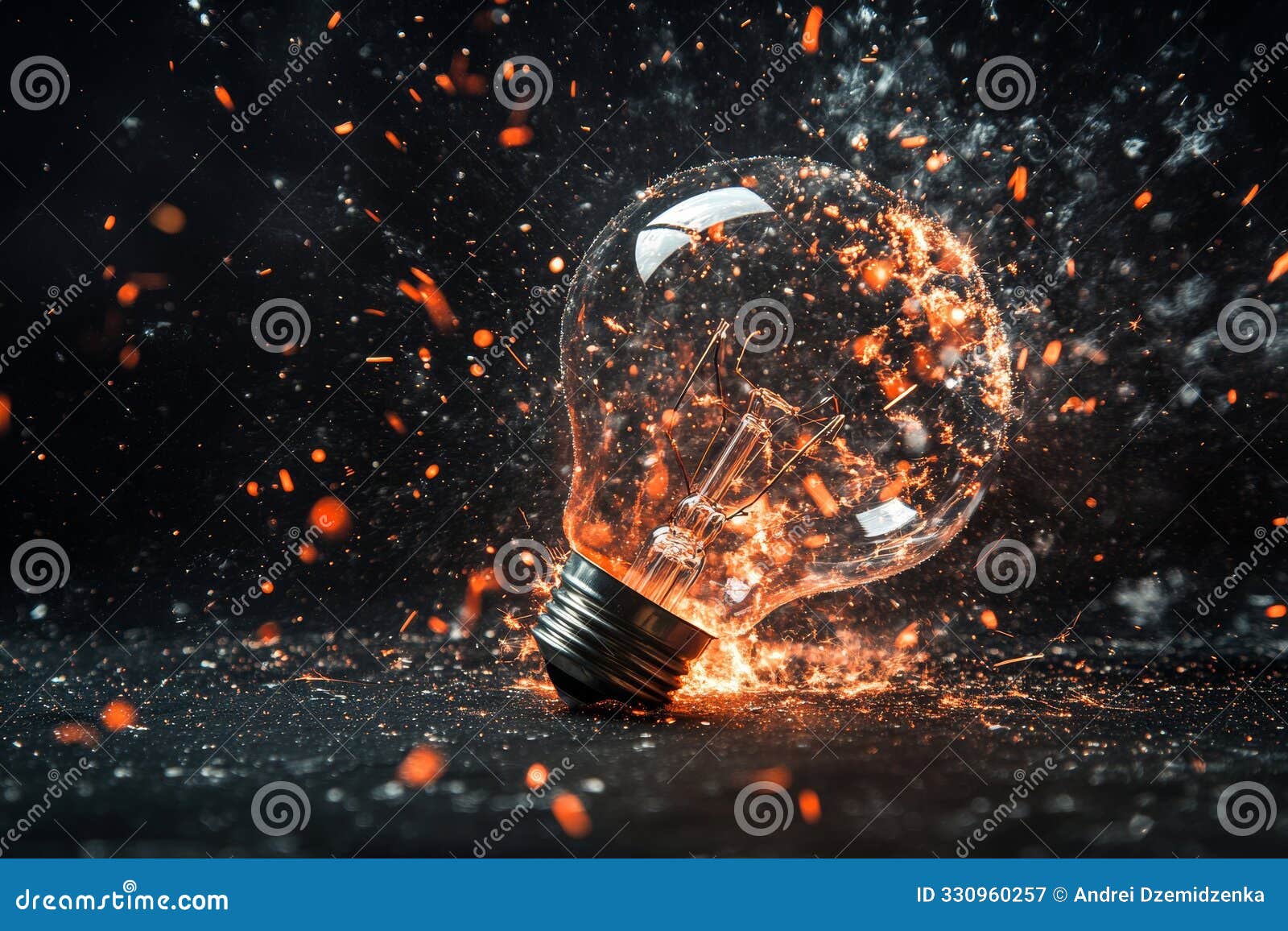 Shot of an Electric Bulb Exploding in High Speed Stock Image - Image of ...