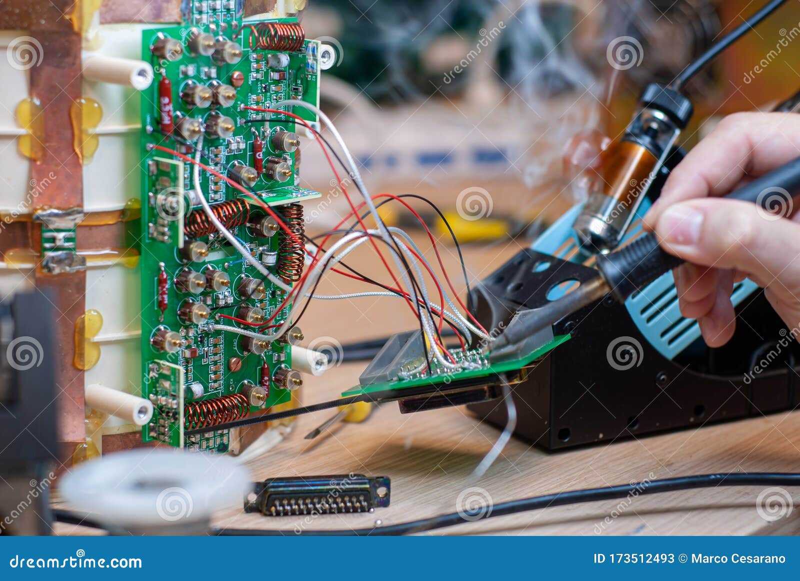 Shot in the Electronic Laboratory, during Tin Soldering Stock Image ...