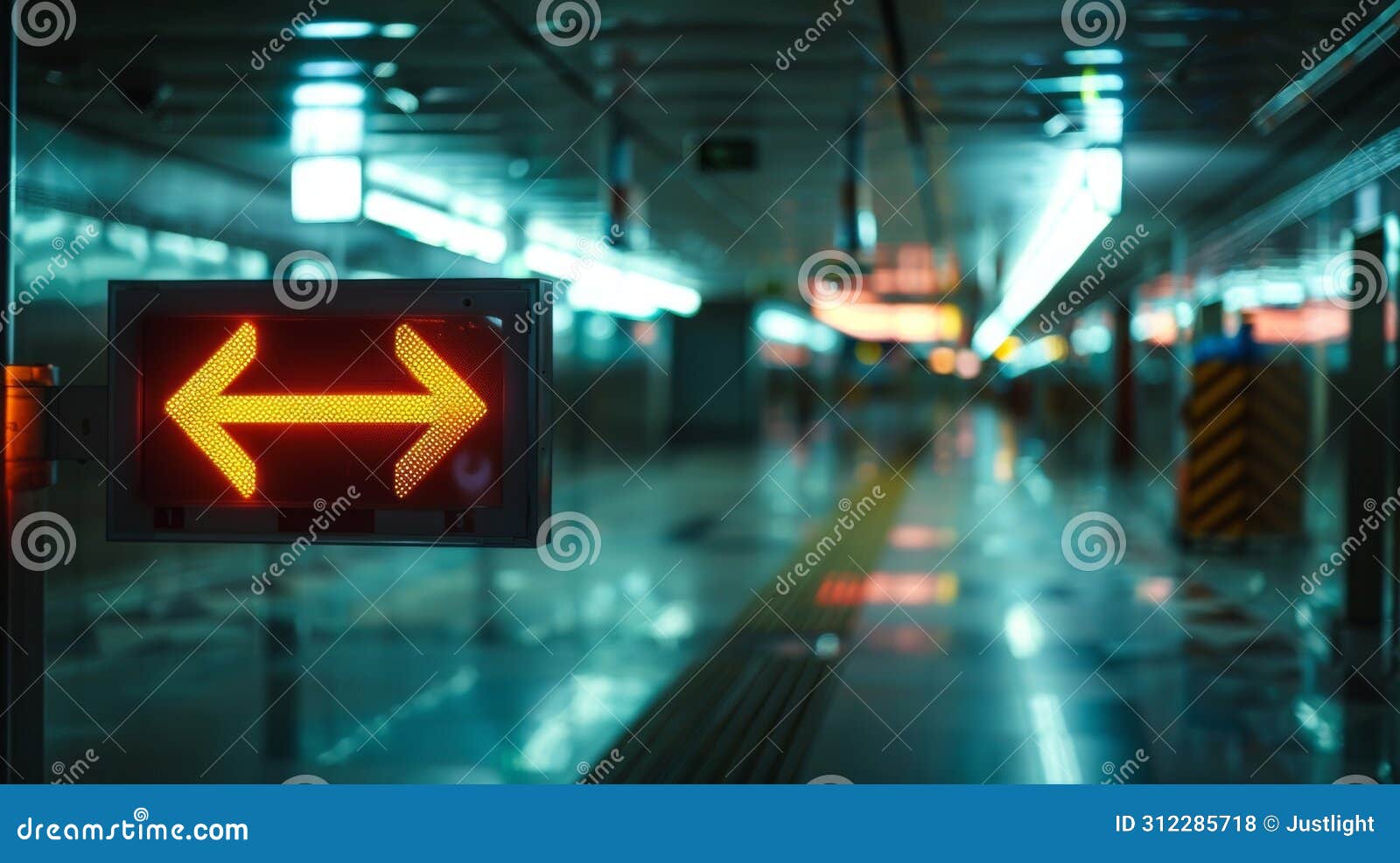 A Shot of Emergency Exit Signs Tered Throughout the Stadium for Quick ...