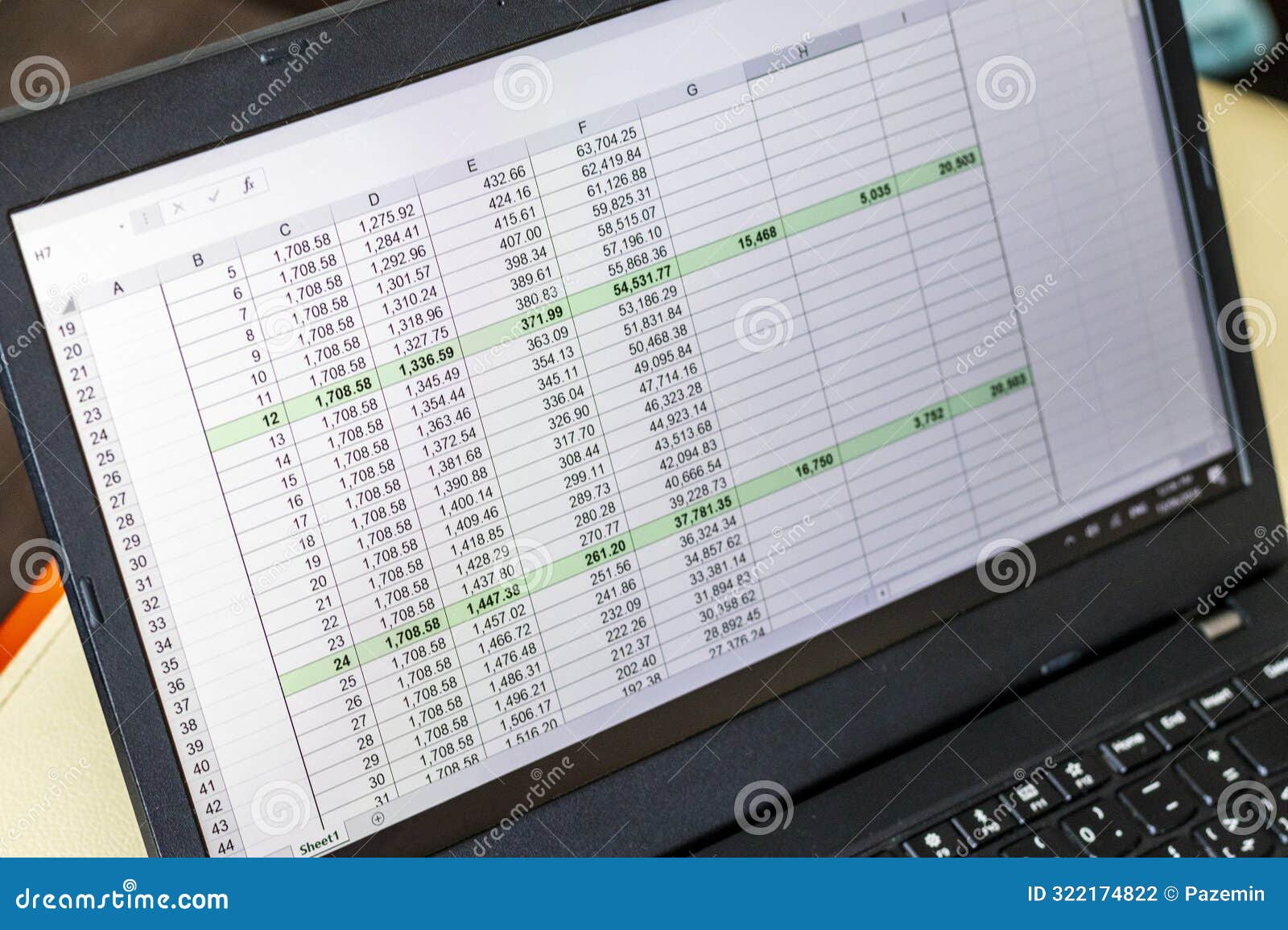 Shot of an Excel Sheet on Computer Screen Showing Bank Loan ...