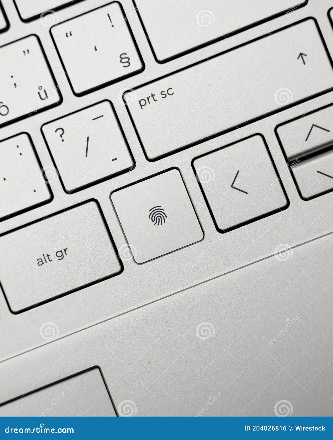 Shot of the Fingerprint Scanner on a Laptop Stock Photo - Image of ...