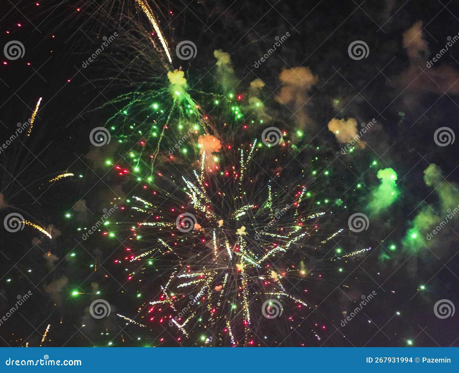 Shot of a Firework in the Night Sky. Celebration Stock Photo - Image of ...