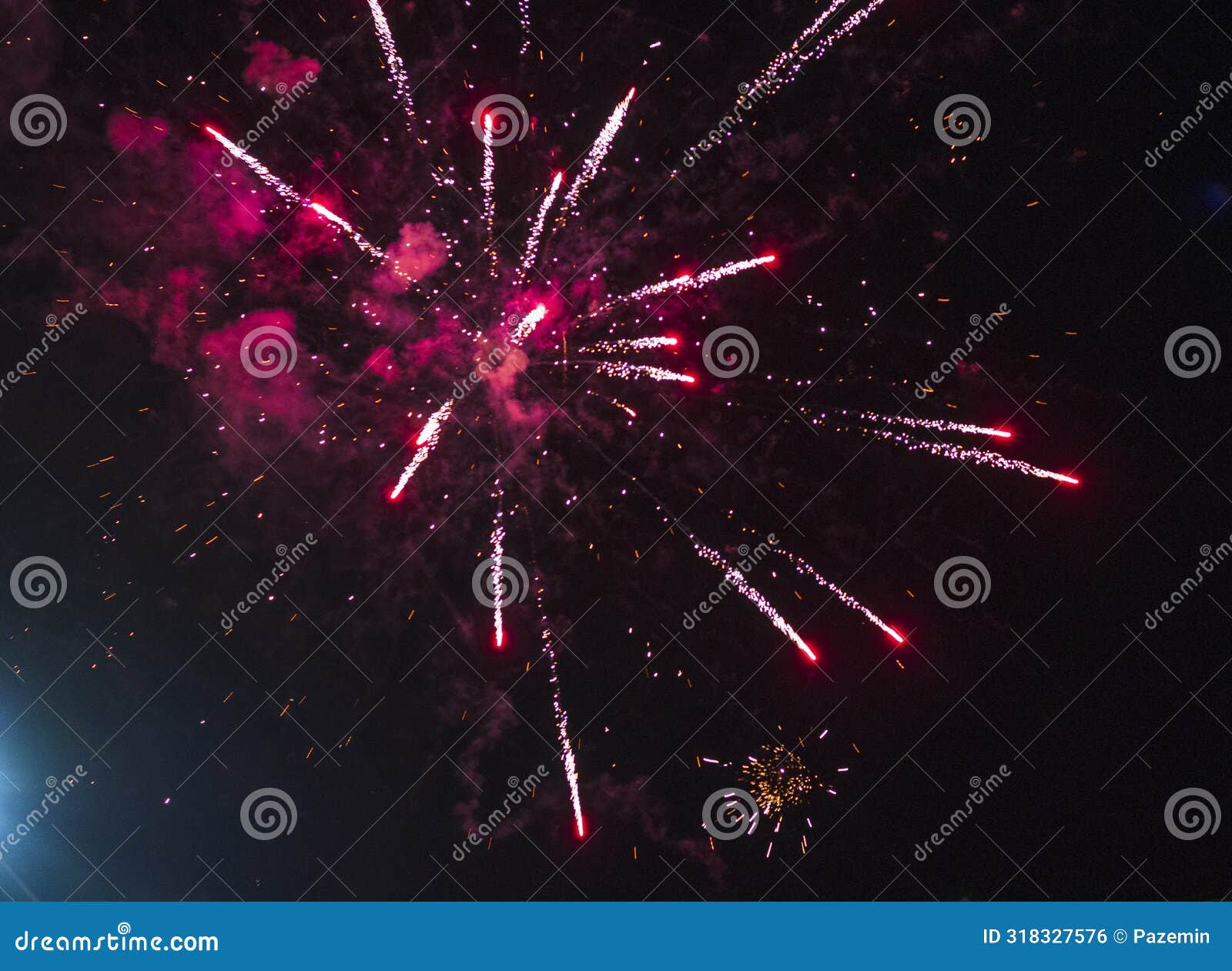 Shot of the Fireworks in the Night Sky. Celebration Stock Photo - Image ...