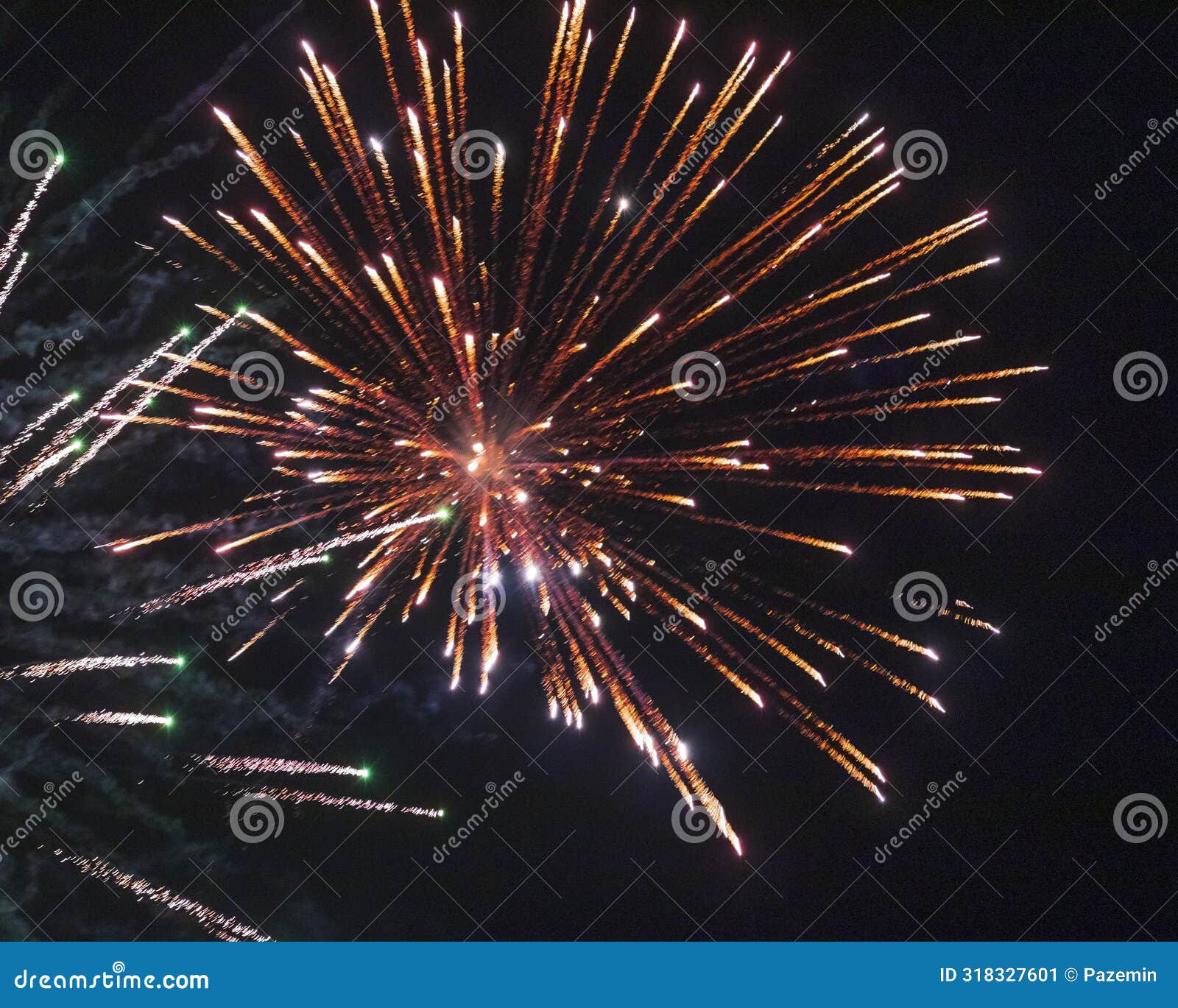 Shot of the Fireworks in the Night Sky. Celebration Stock Image - Image ...